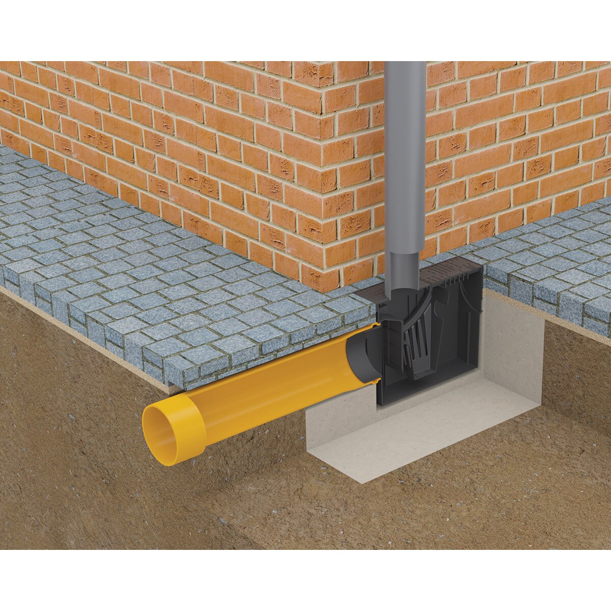 Kit camin scurgere burlan, Plastic, Easy, VODALAND, gri, iesire ...