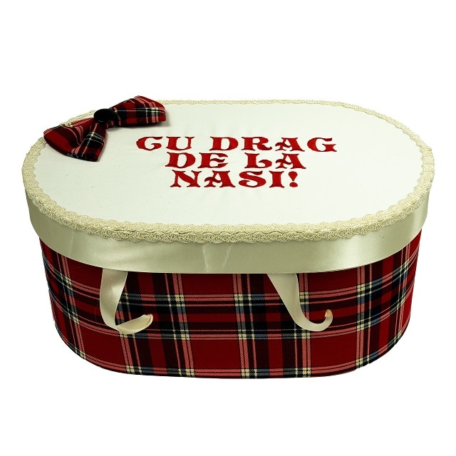 Cufar, Cutie Trusou Botez Carouri, Textil Carouri, Rosu - eMAG.ro