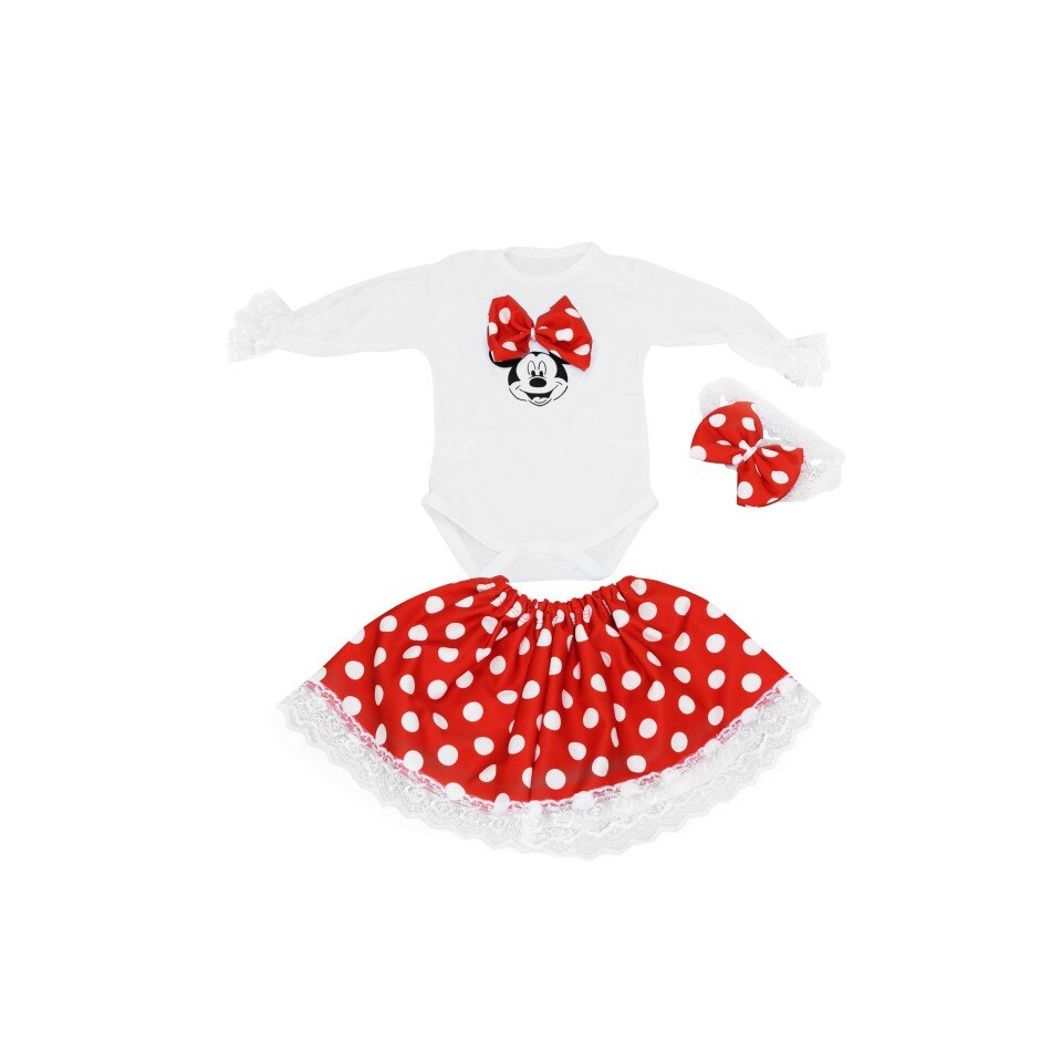 Rochie fete,Alb cu buline rosii,DAE17211, 1 an - eMAG.ro