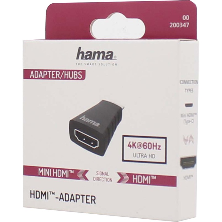 Адаптер HDMI Hama, Mufa Mini-HDMI ™ - Mufa HDMI ™, Ultra-HD 4K - eMAG.bg