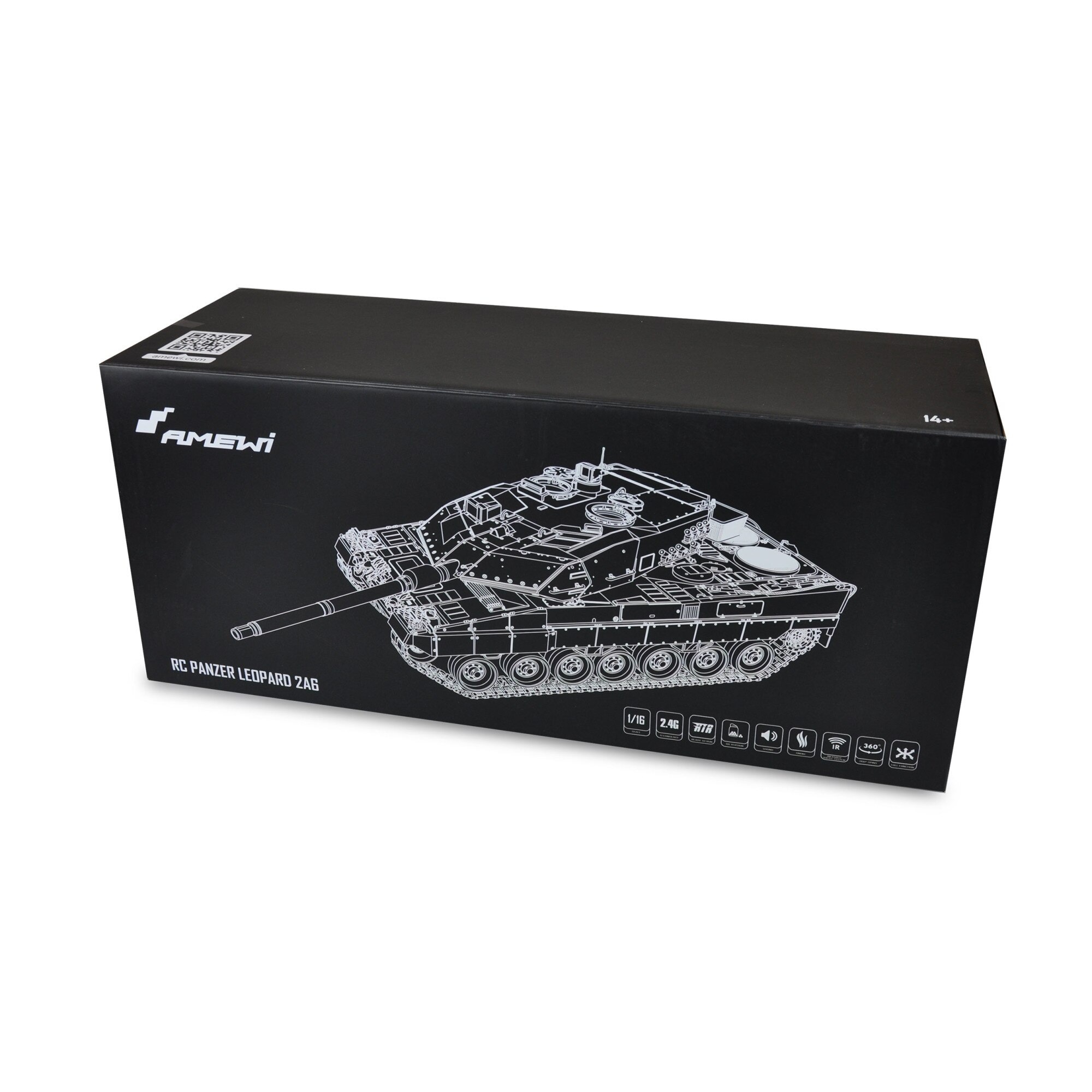 Tanc RC cu telecomanda Leopard 2A6, Lungime 69 cm, Scara 1:16, 2.4Ghz ...
