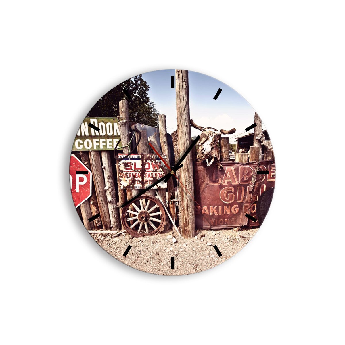 Ceas de perete din sticla 40x40 cm, Simboluri, C3AR40x40-2598 - eMAG.ro