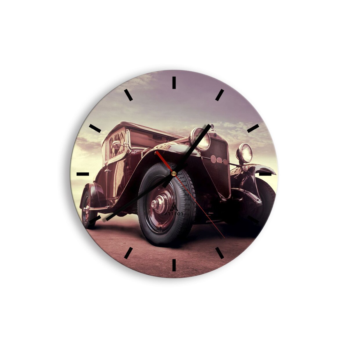 Ceas de perete din sticla 30x30 cm, Mercedes Retro, C3AR30x30-2621 ...