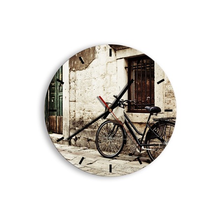 Ceas de perete din sticla 30x30 cm, Bicicleta, C3AR30x30-2667 - eMAG.ro