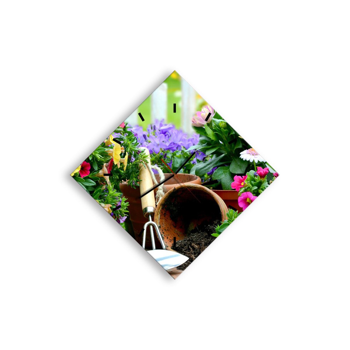 Ceas de perete din sticla 71x71 cm, Plante De Gradina, C3AD50x50-2682 ...