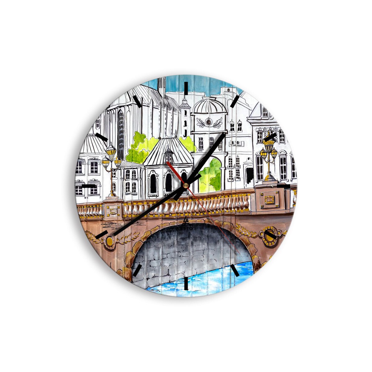 Ceas de perete din sticla 30x30 cm, Paris Animat, C3AR30x30-2826 - eMAG.ro
