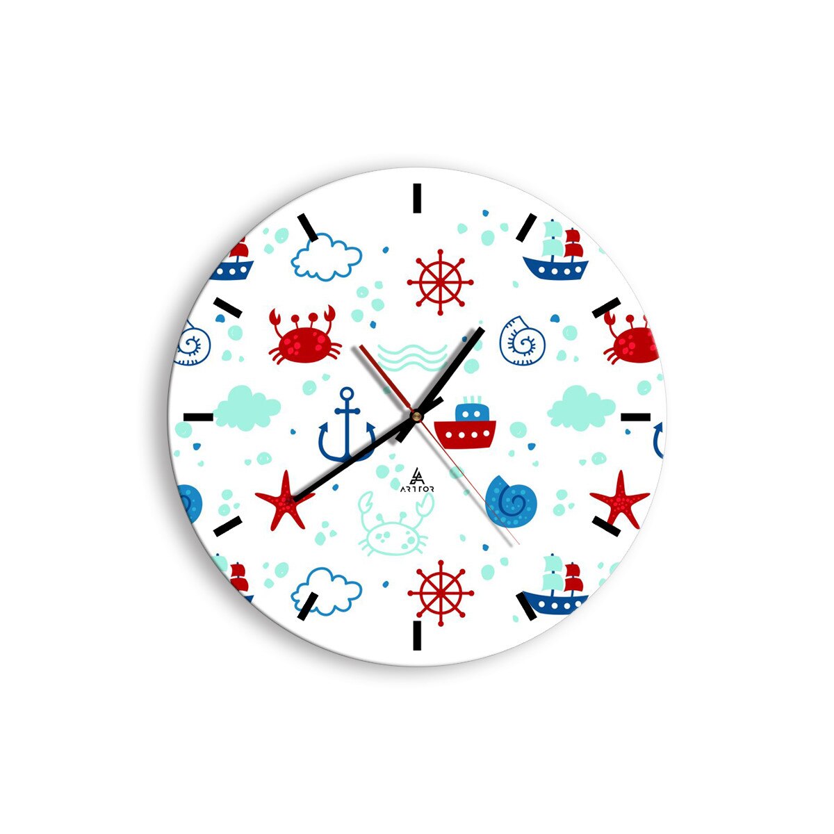 Ceas de perete din sticla 40x40 cm, Simboluri De Navigatie, C3AR40x40 ...