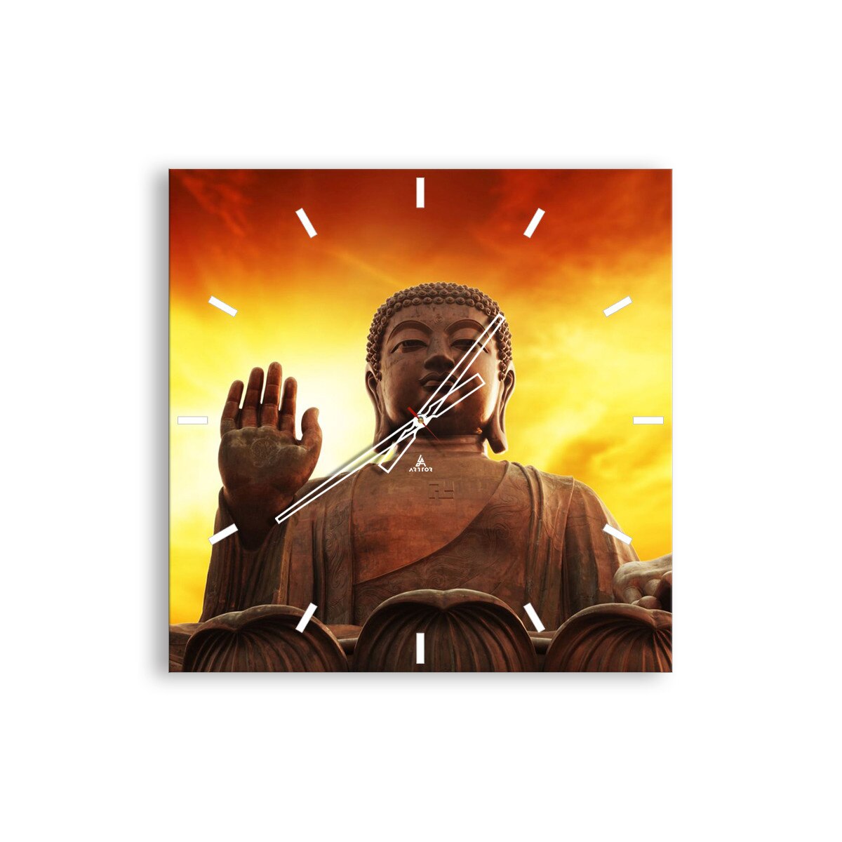 Ceas de perete din sticla 60x60 cm, Statuia Lui Buddha, C3AC60x60-0183 ...