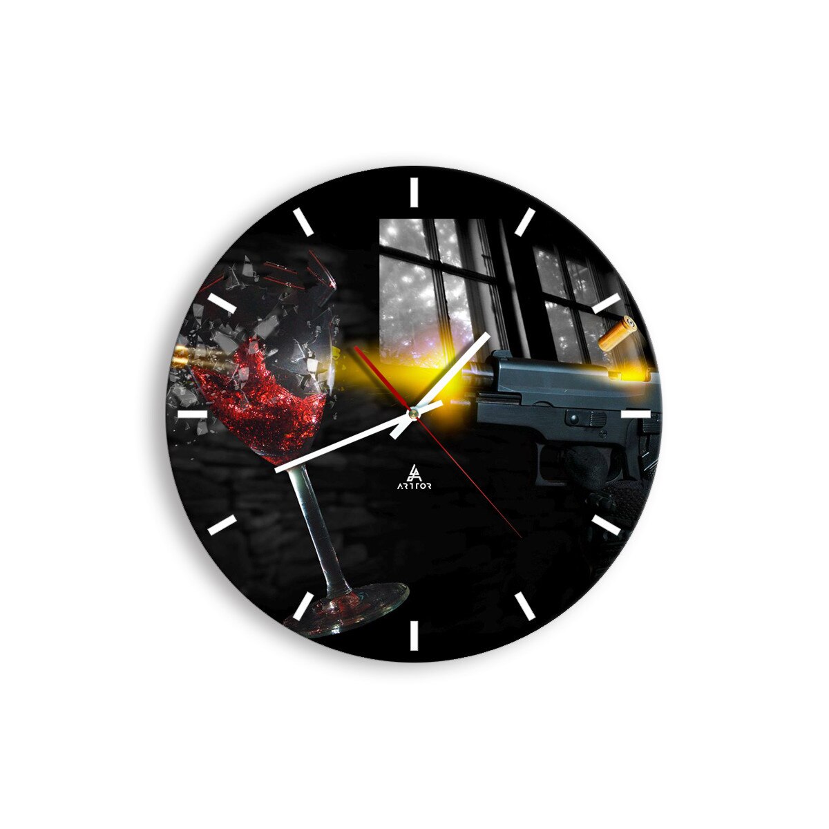 Ceas de perete din sticla 40x40 cm, Arma, C3AR40x40-0309 - eMAG.ro