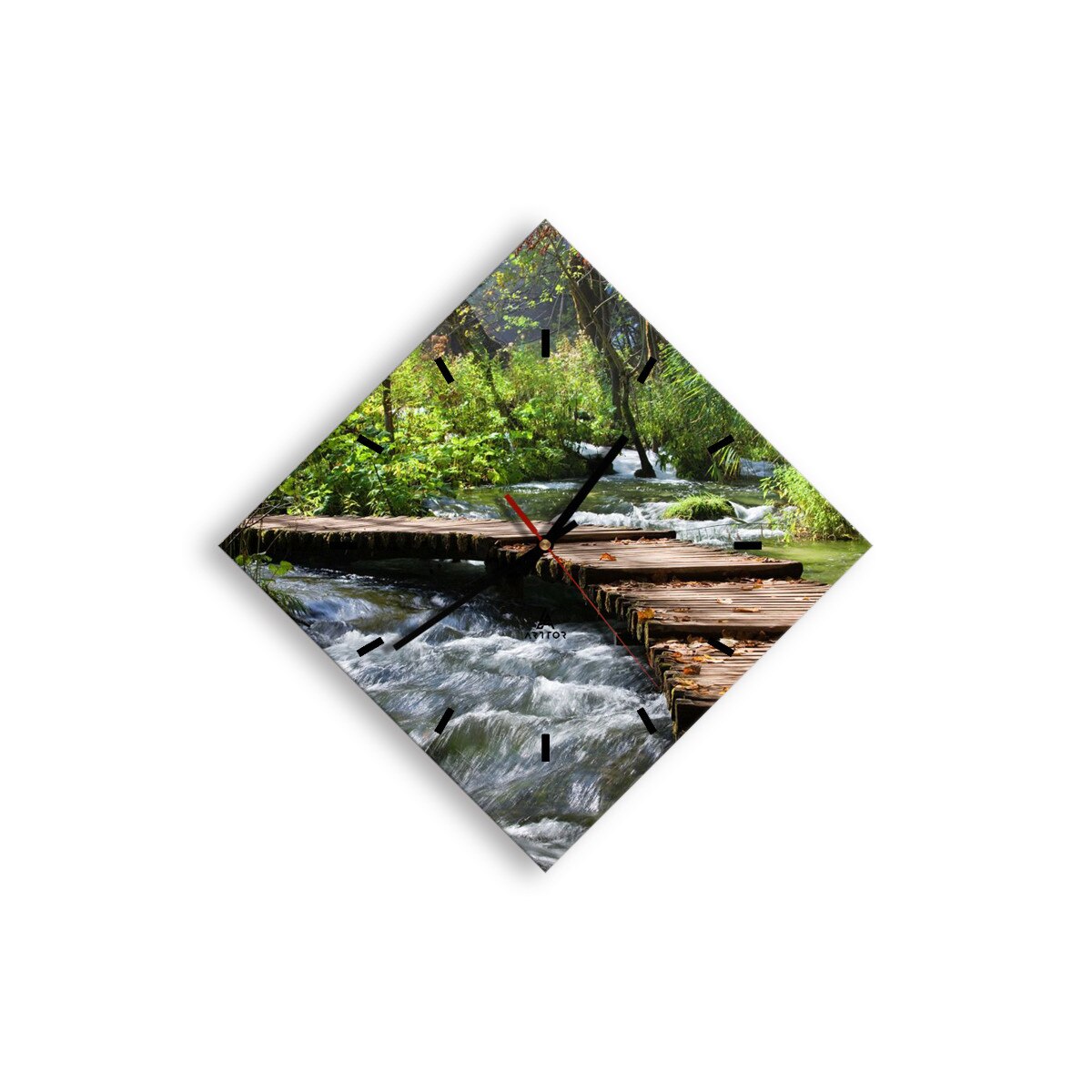 Ceas de perete din sticla 42x42 cm, Pod peste Rau, C3AD30x30-0356 - eMAG.ro