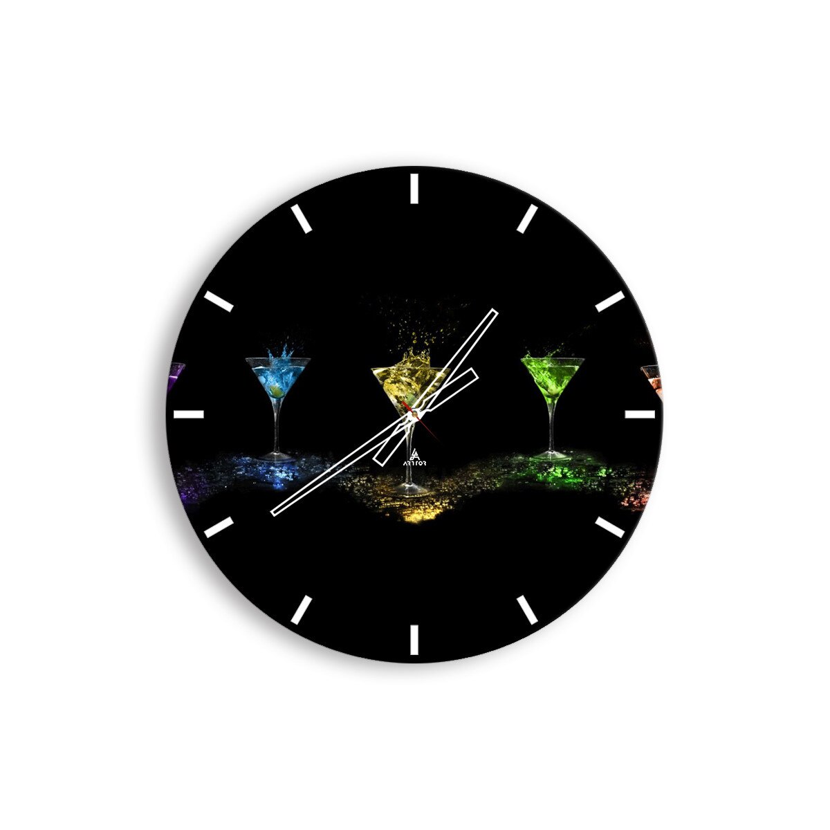 Ceas de perete din sticla 60x60 cm, Cocktail, C3AR60x60-0442 - eMAG.ro