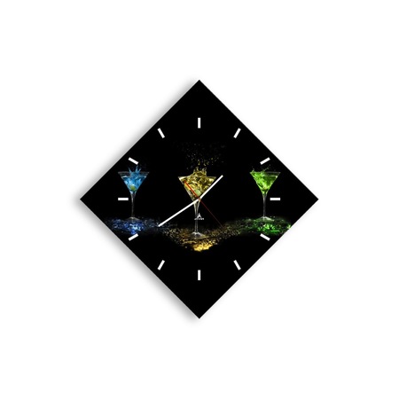Ceas de perete din sticla 71x71 cm, Cocktail, C3AD50x50-0442 - eMAG.ro