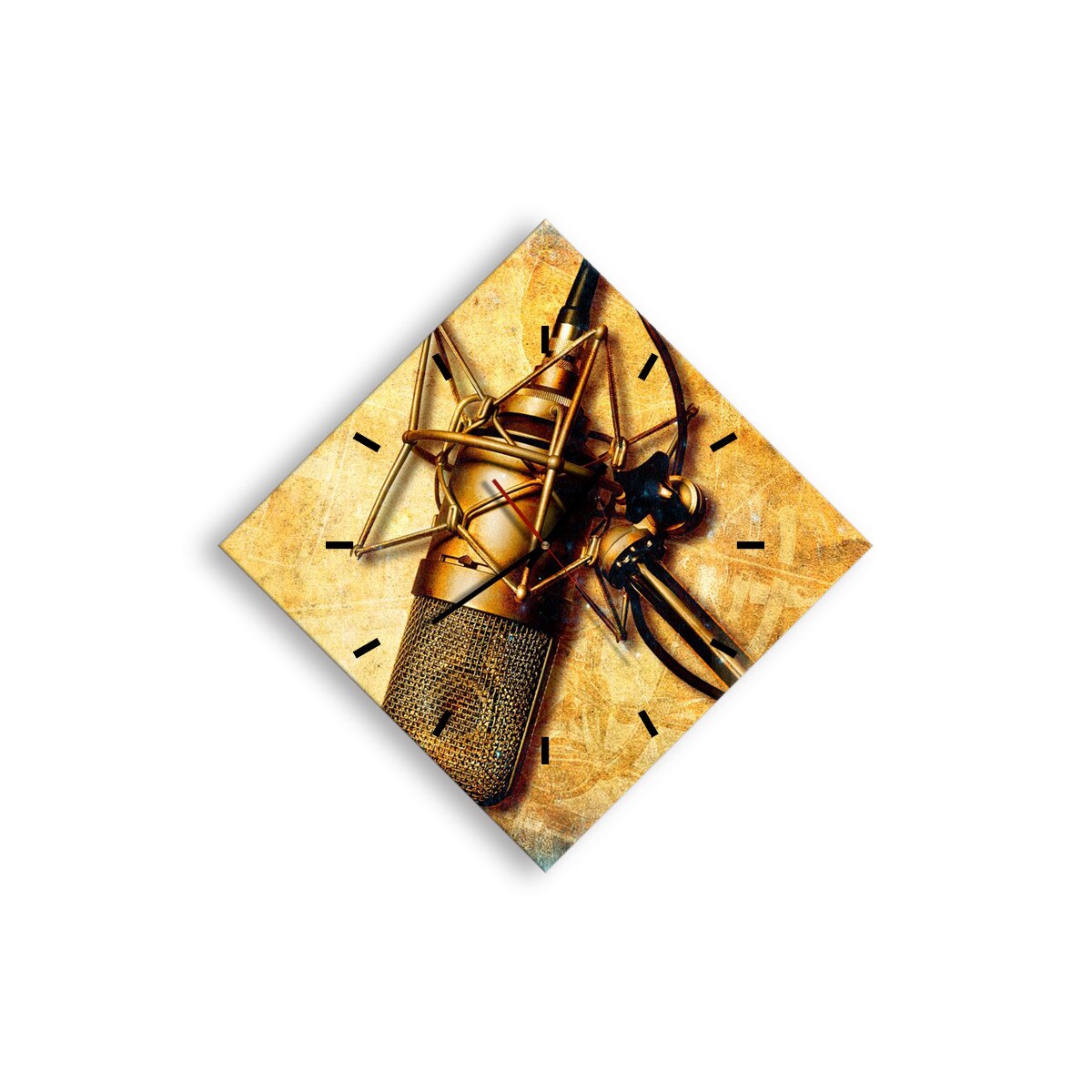 Ceas de perete din sticla 57x57 cm, Microfon, C3AD40x40-0525 - eMAG.ro