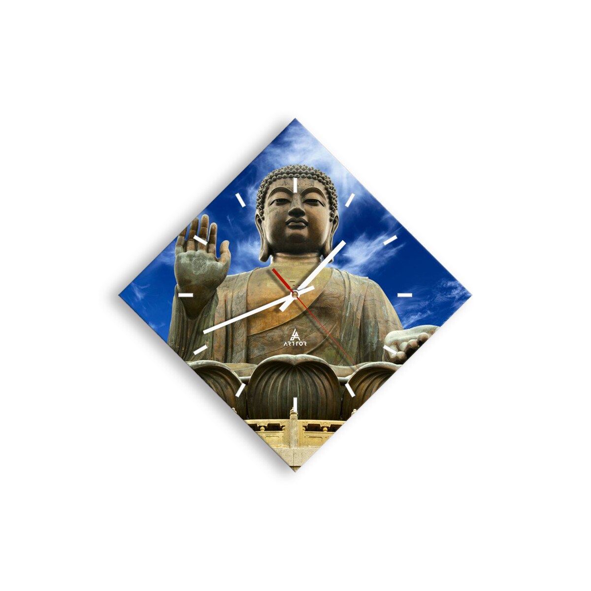 Ceas de perete din sticla 42x42 cm, Buddha, C3AD30x30-2114 - eMAG.ro