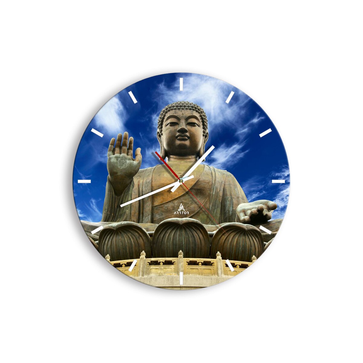 Ceas de perete din sticla 40x40 cm, Buddha, C3AR40x40-2114 - eMAG.ro