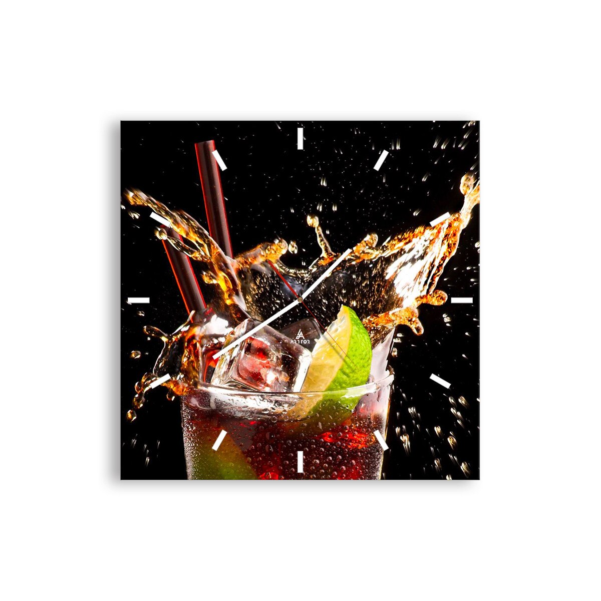 Ceas de perete din sticla 50x50 cm, Cocktail, C3AC50x50-2223 - eMAG.ro