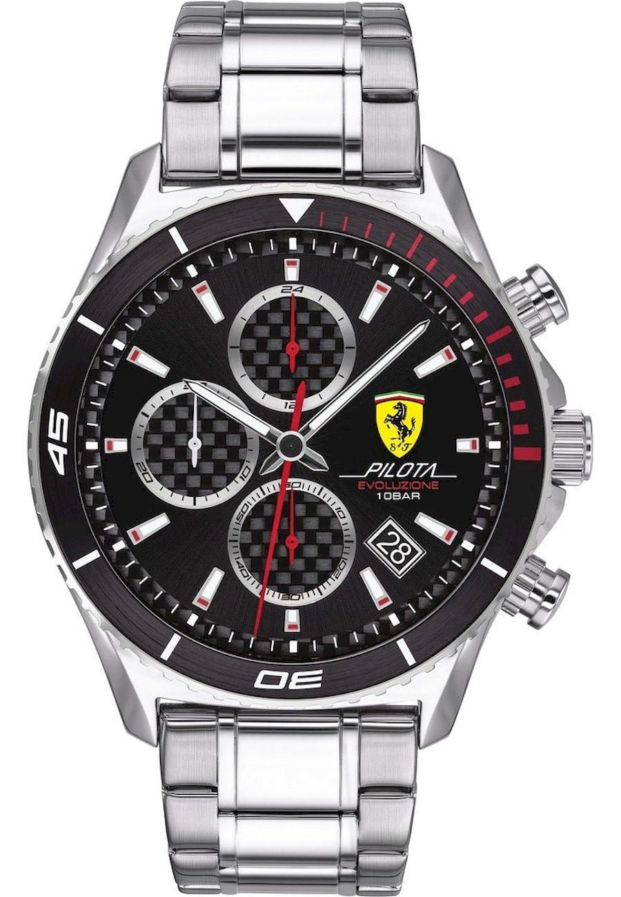 Ceas barbati, Scuderia Ferrari, Otel inoxidabil, 44mm, Analog, 10ATM ...