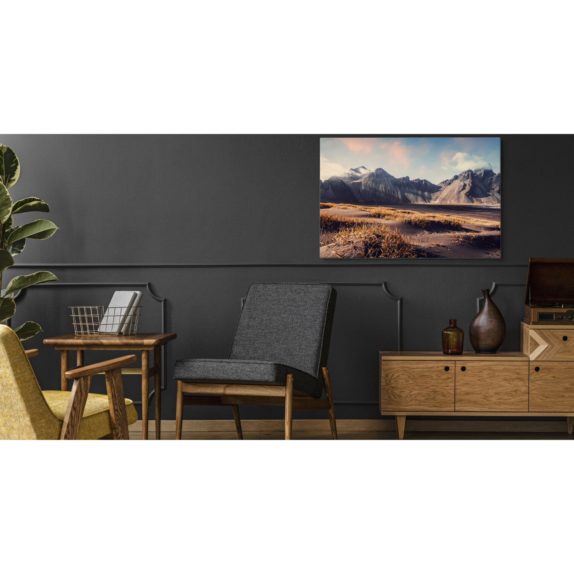 Tablou pentru Dormitor Peisaj Montan 3D ISLANDA 120cm x 80cm Cer, Nori ...