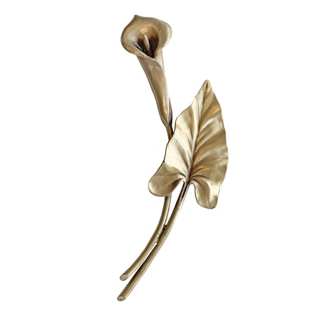 Floare cu frunza, bronz, 28x10cm, auriu antichizat, GRS-AF24 - eMAG.ro