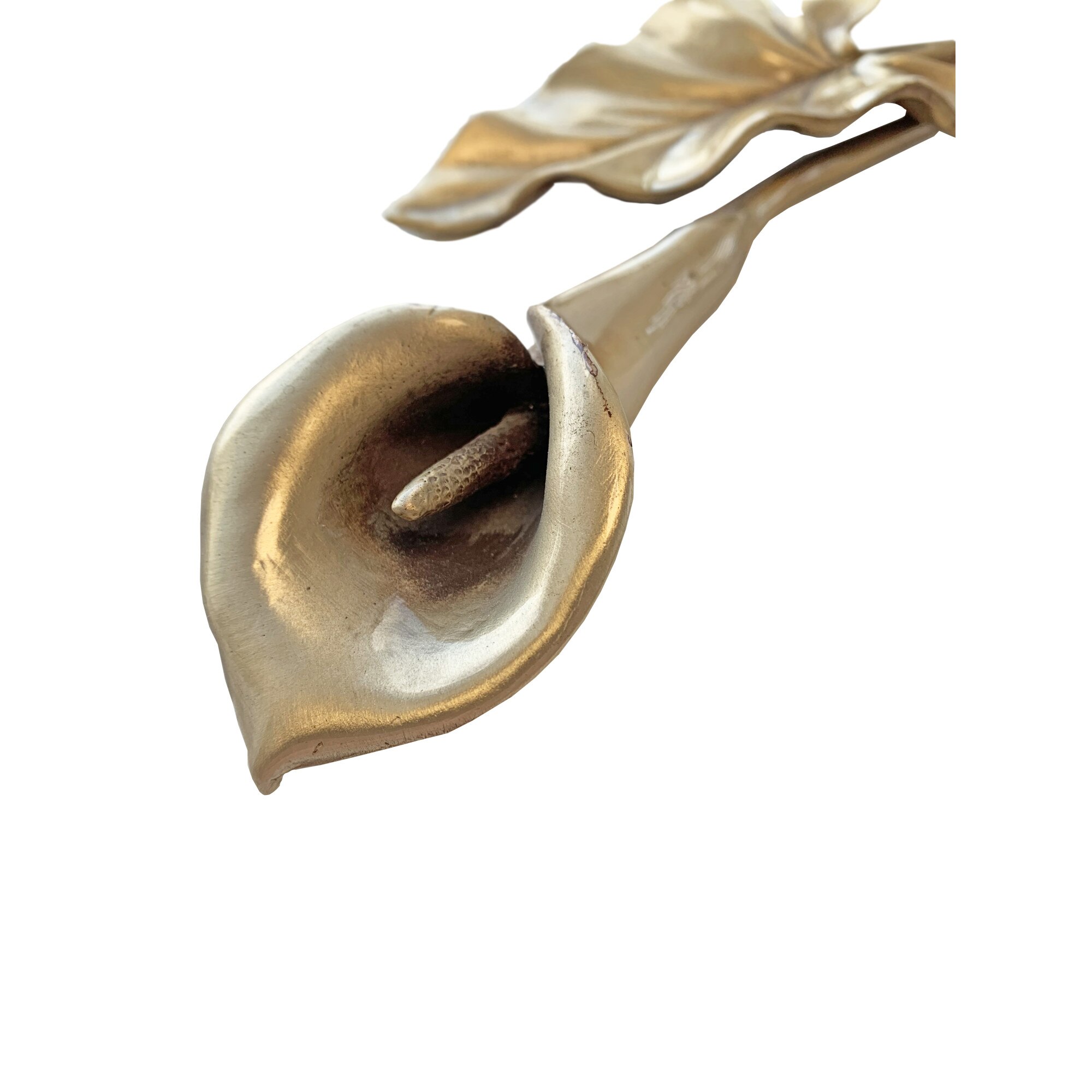 Floare cu frunza, bronz, 28x10cm, auriu antichizat, GRS-AF24 - eMAG.ro