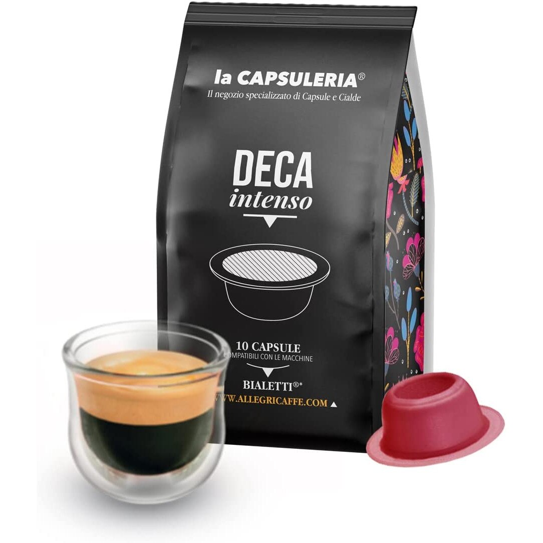 Set 10 capsule cafea Deca Intenso, compatibile Bialetti, La Capsuleria ...