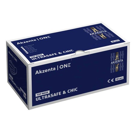 Akzenta Ultrasafe & Chic Maszk, 50 db, arcvédő, orvosi, 3 rétegű, IIR ...
