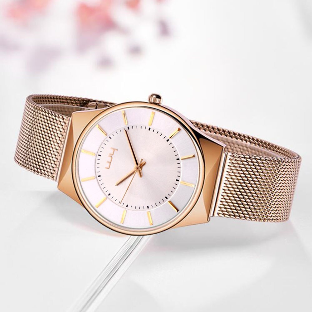 Ceas dama RMEGA, tip citire cadran linii, Auriu - eMAG.ro