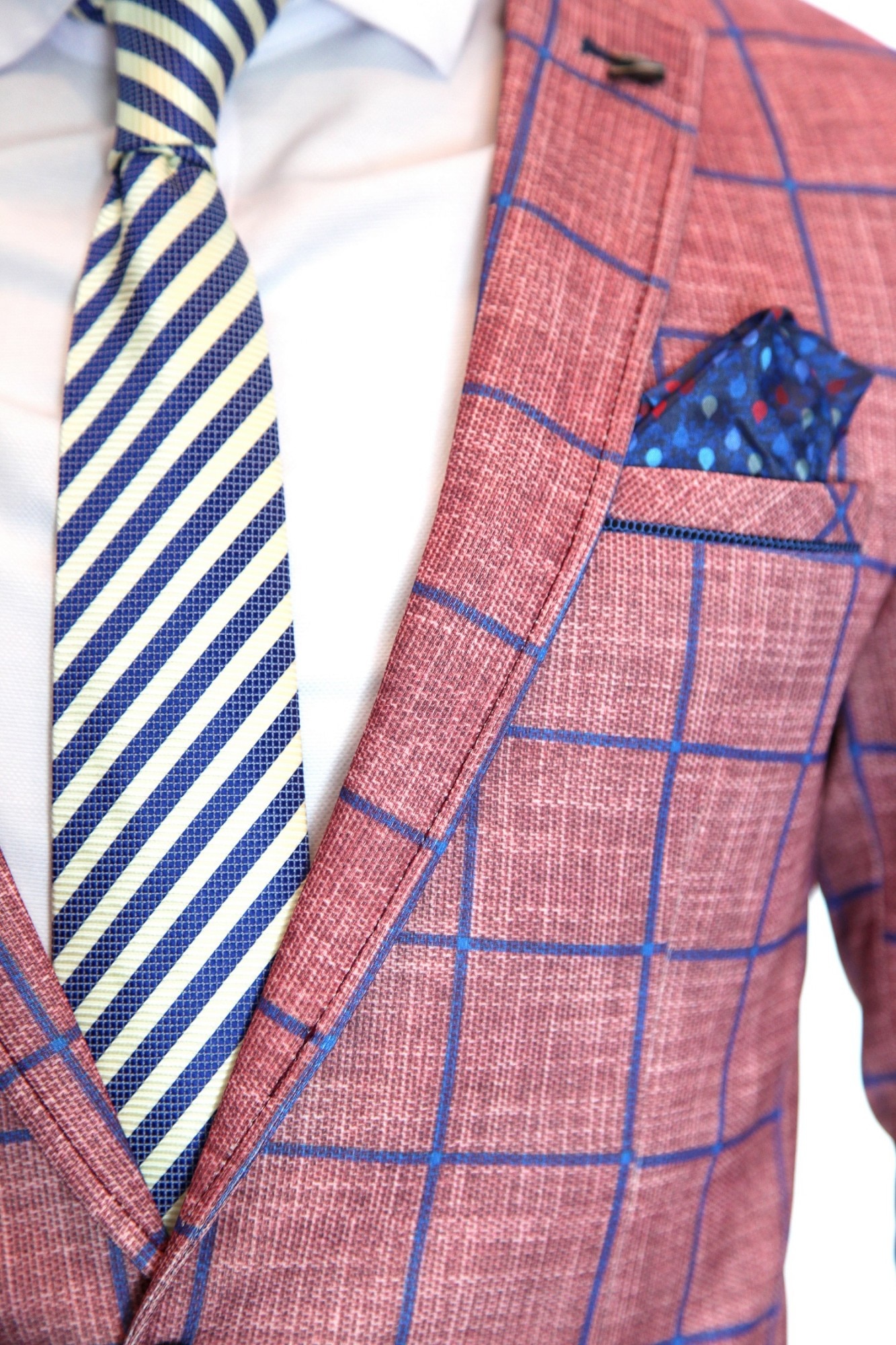 Sacou casual office, pentru barbati, roz in carouri, 52 - eMAG.ro