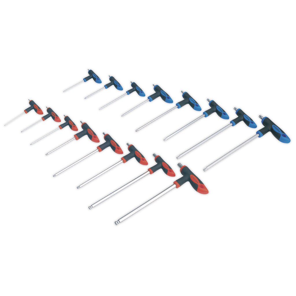 Set chei imbus si TRX-Star, maner T, 16 piese, Sealey - eMAG.ro