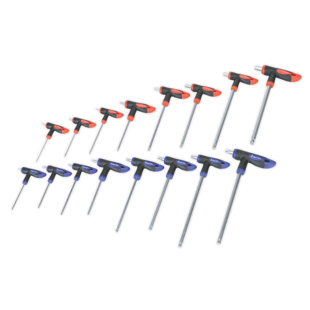Set chei imbus si TRX-Star, maner T, 16 piese, Sealey - eMAG.ro