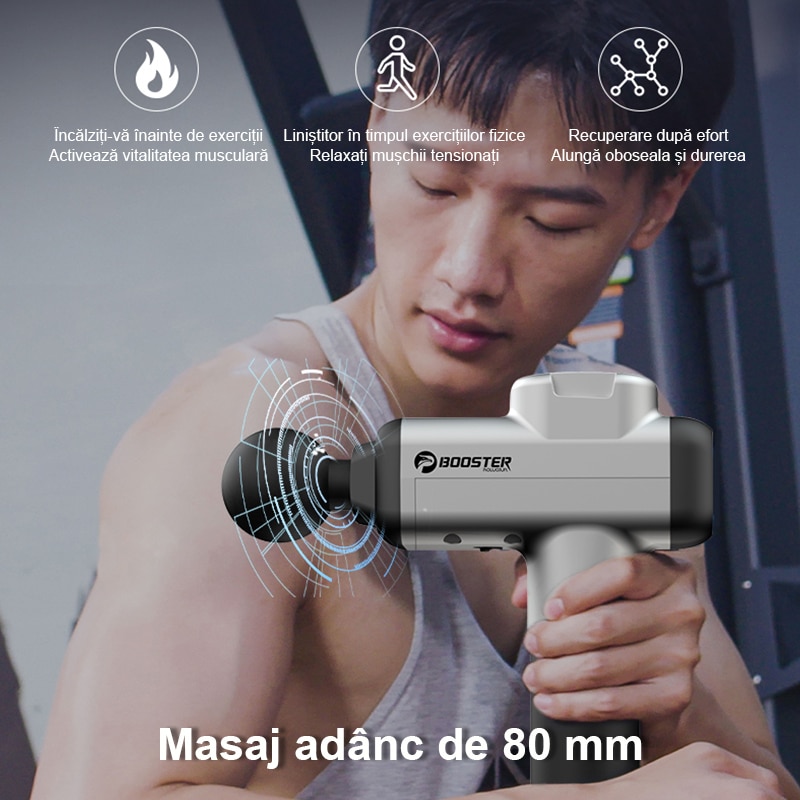 Aparat de masaj Gun 6 capete interschimbabile, M2-A, LCD Display, Type ...