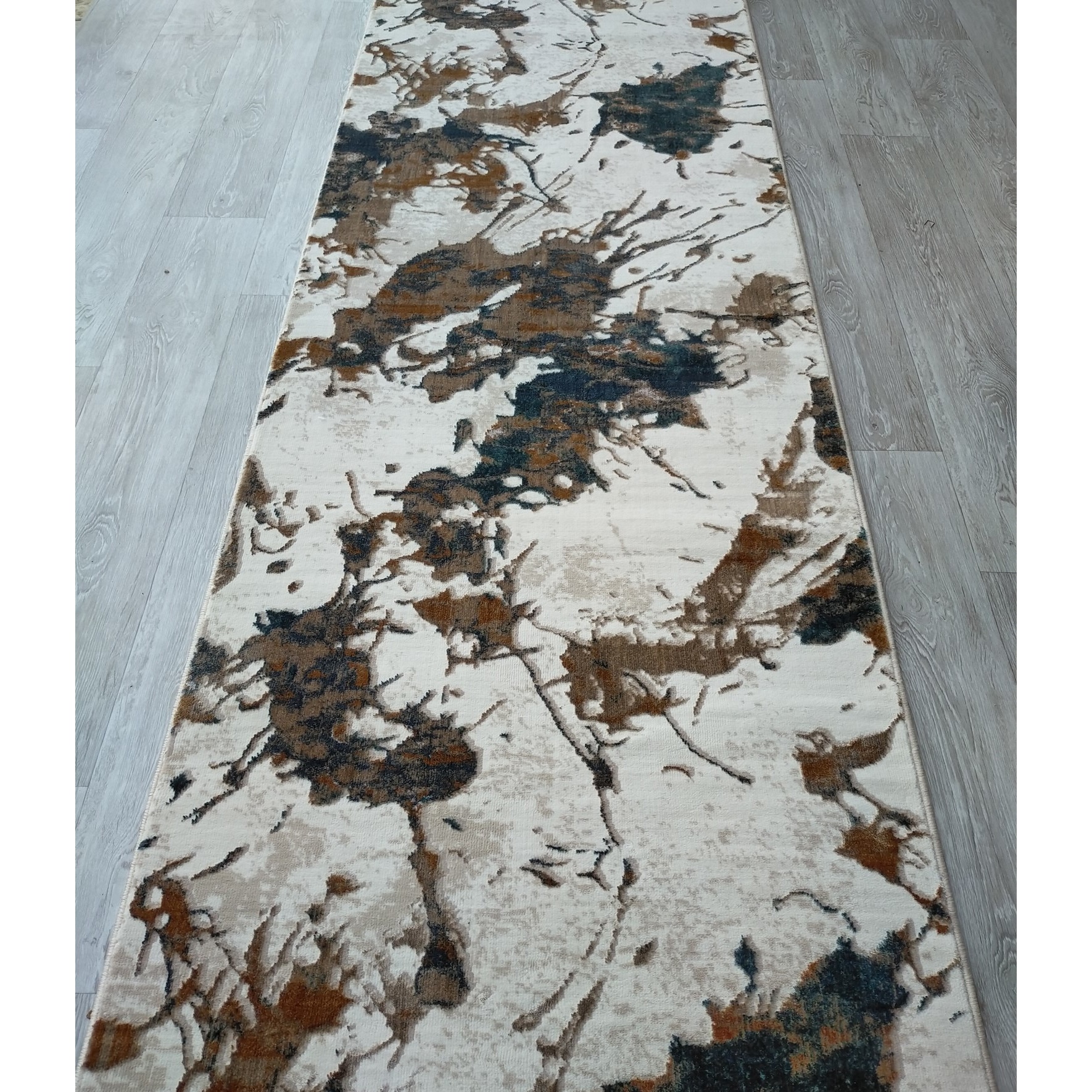 Covor traversa crem / maro 80x130 cm, tesatura in relief grosime 12 mm ...