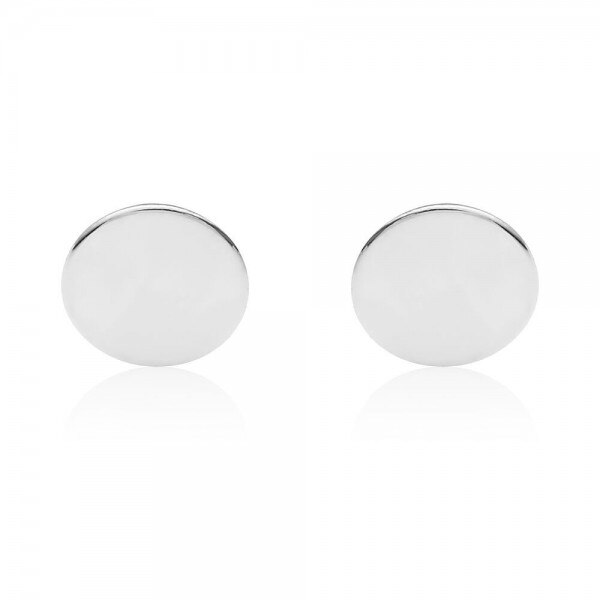 Cercei Ilio, Banuti mici, aur alb, 14 K, 4 mm - eMAG.ro