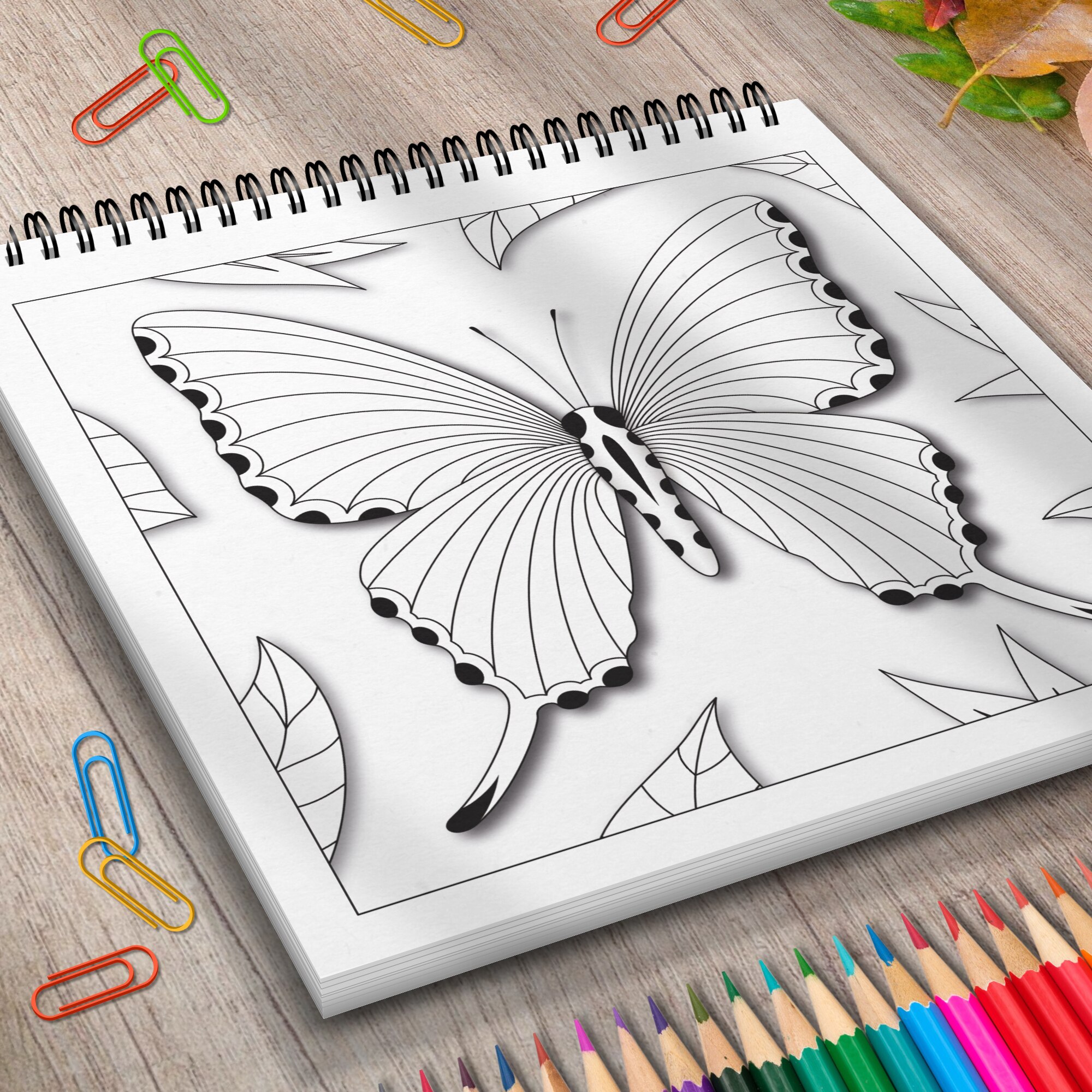 Carte de colorat pentru adulti, Fluturi 3D, Ilustratii stil mandala ...