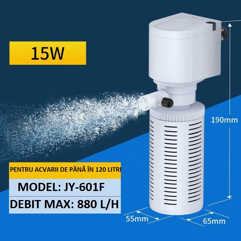 Filtru de acvariu 880 l/h 15w pentru acvarii de maximum 120 litri - eMAG.ro
