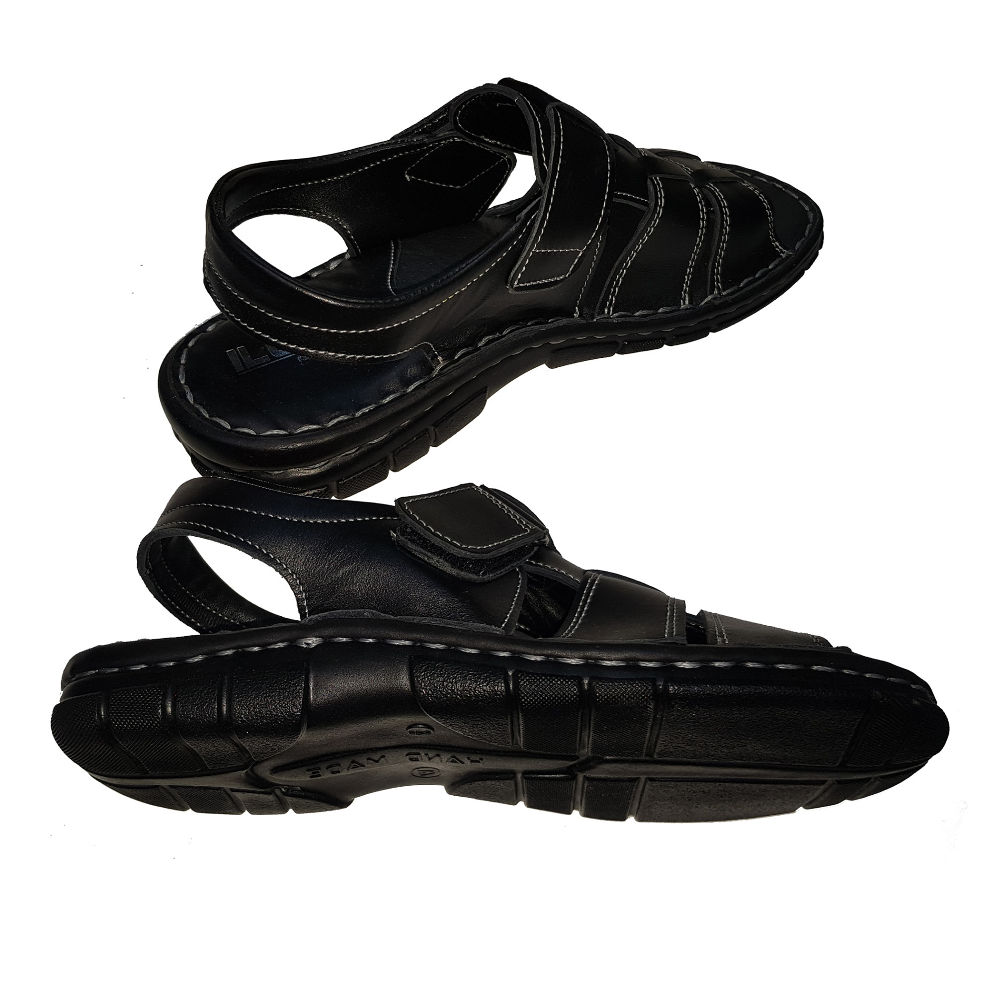 Sandale barbatesti din piele naturala Miron, negru, 45 - eMAG.ro