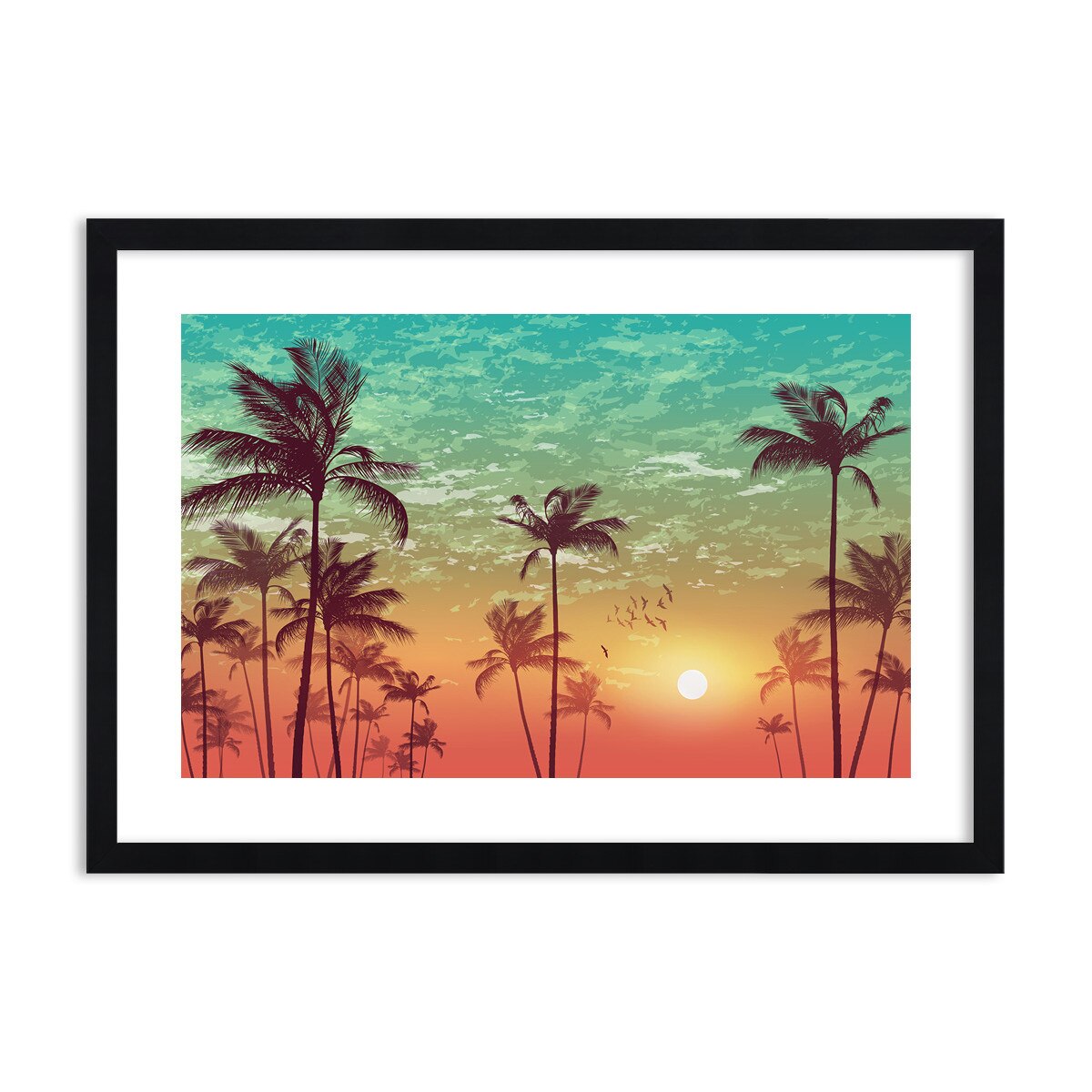 Tablou in rama 70x50 cm, Plaja Tropicala De Palmieri, F1BAA70x50-3121 ...