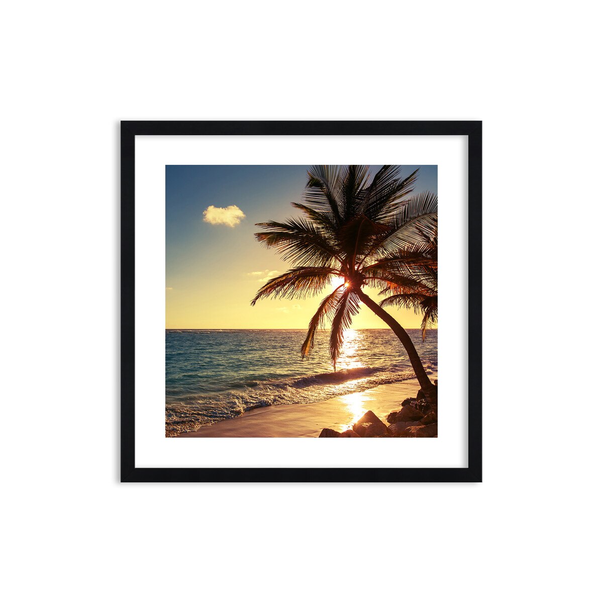 Tablou in rama 60x60 cm, Plaja Cu Palmieri, F1BAC60x60-3180 - eMAG.ro