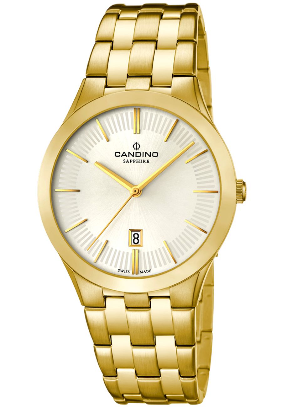 Ceas analogic barbatesc, Candino, C4541/1, 41 mm, Auriu/Alb - eMAG.ro