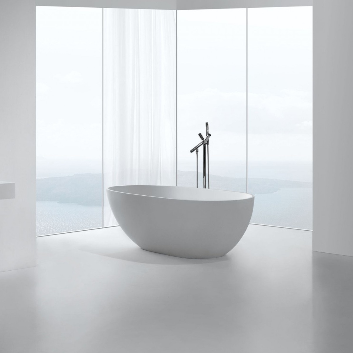 Cada de baie Ego-Heaven, 167 cm, free-standing, design modern, compozit ...