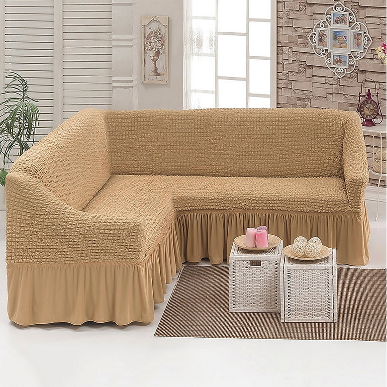 Husa elastica si creponata pentru coltar, din material textil, embosat ...