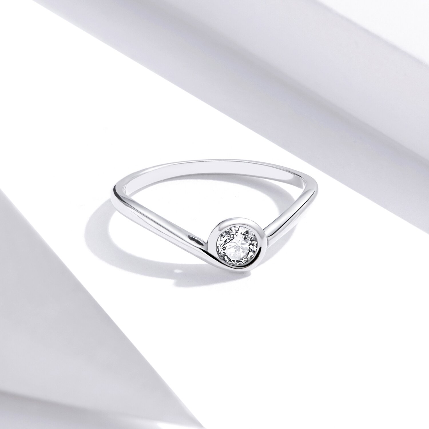 Inel din argint Simple Crystal 6 - eMAG.ro