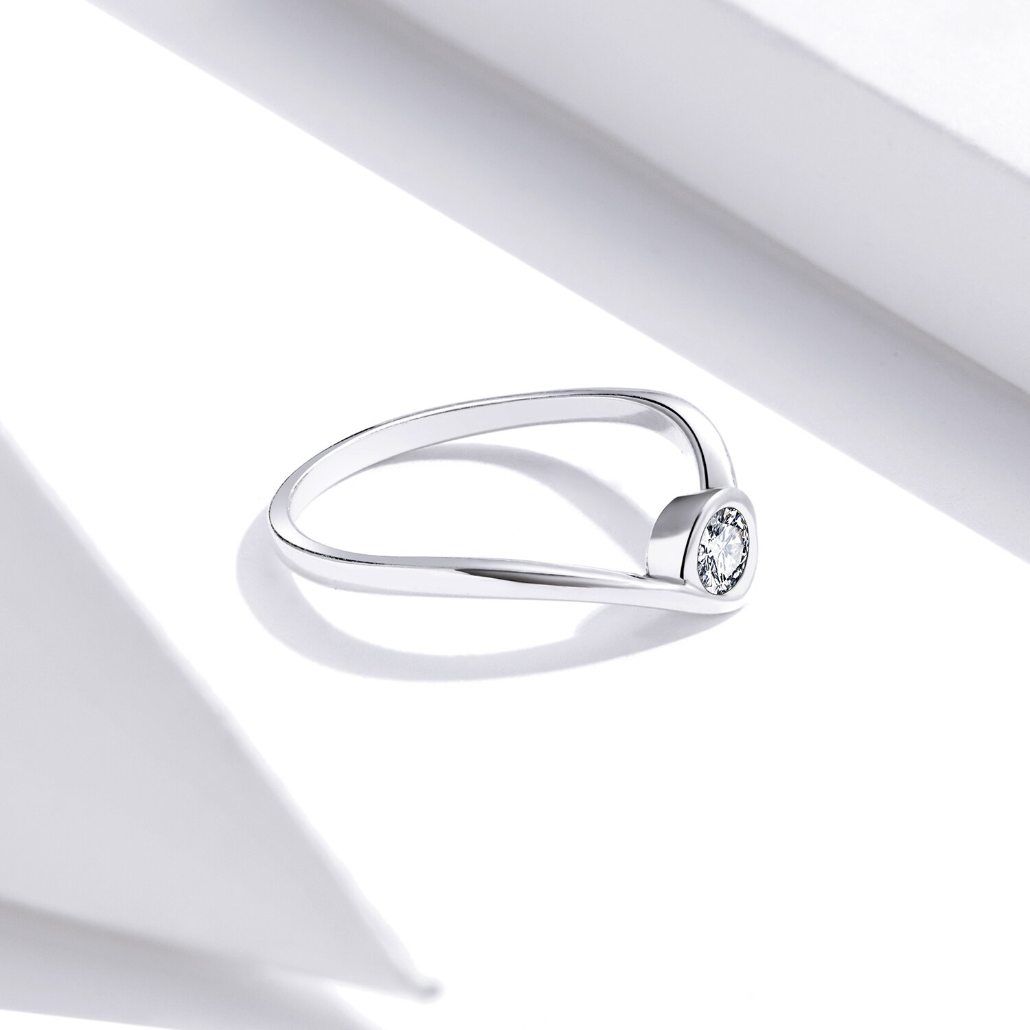 Inel din argint Simple Crystal 6 - eMAG.ro