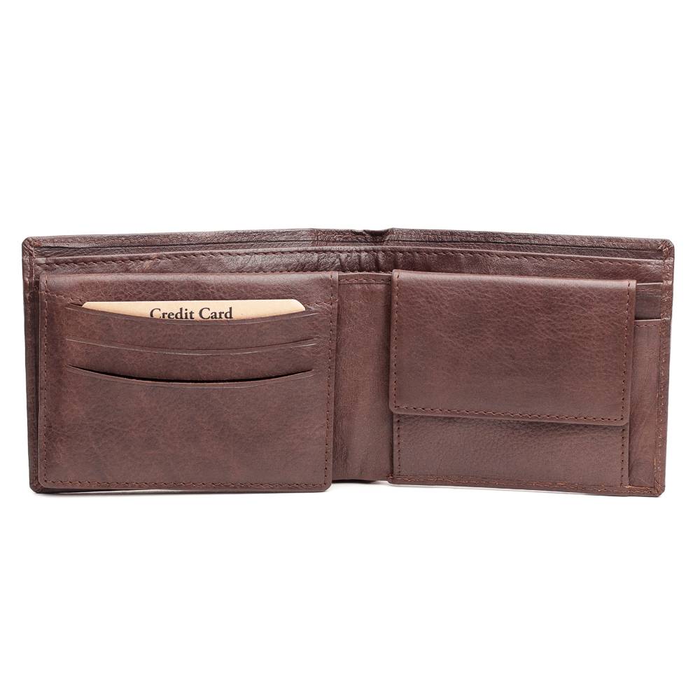 Portofel pentru barbati, GreenDeed, Piele, Maro - eMAG.ro