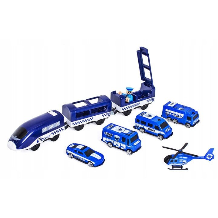 Tren Electric De Politie Blue Police Train idealStore, 92 Elemente, 27 ...