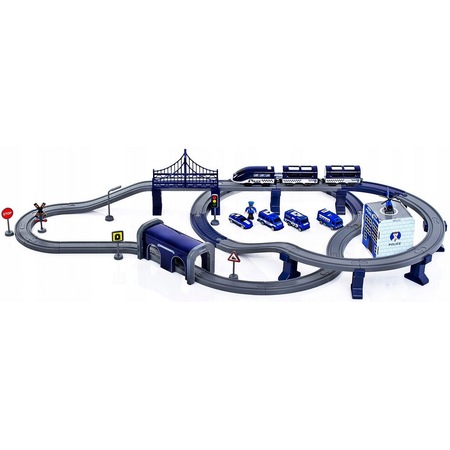 Tren Electric De Politie Blue Police Train idealStore, 92 Elemente, 27 ...