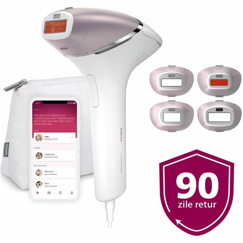 Epilator IPL Philips Lumea Seria 8000 BRI947/00, Senzor Smartskin ...