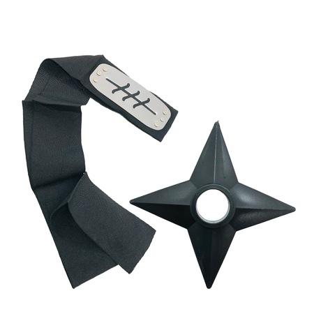 Set Bandana Naruto Simbolul Primaverii, 90 cm si Shuriken Ninja din ...
