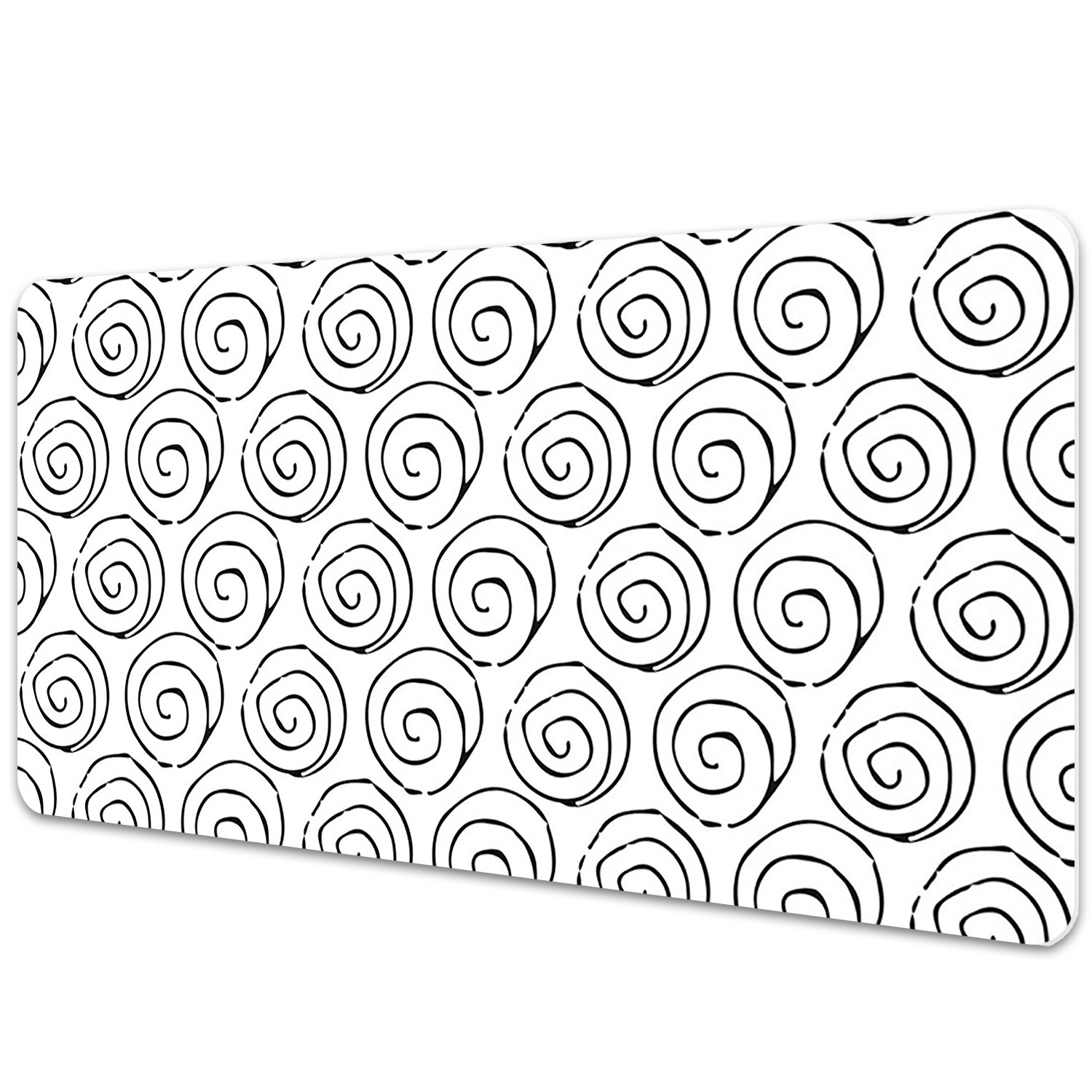 Mapa birou, din PVC, pentru protectie masa, Scoici De Melc, Alb-Negru ...