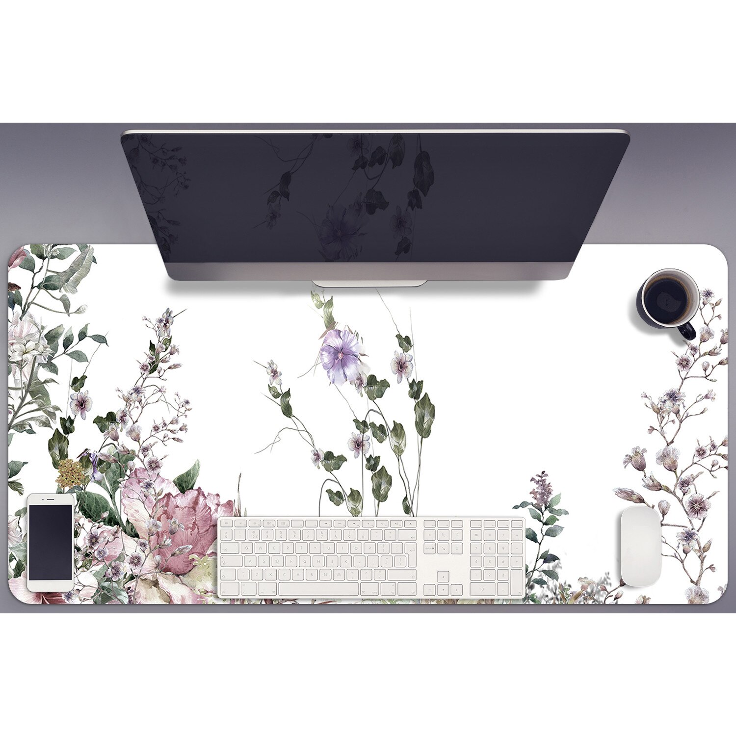 Mapa PVC pentru birou, Gradina Pastel, Multicolor, 90 cm x 45 cm ...